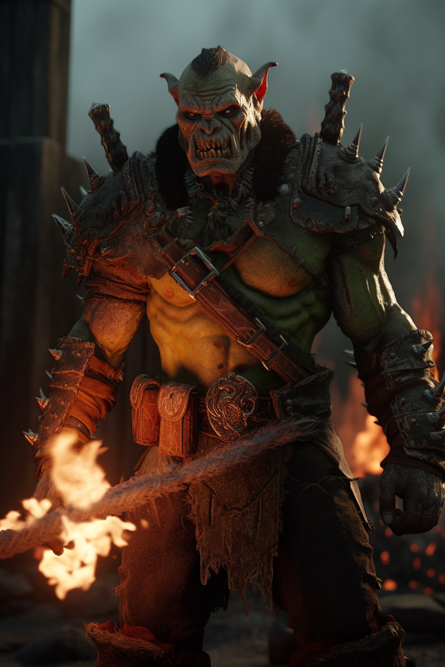 Menacing Orc Barbarian - Fantasy Backgrounds
